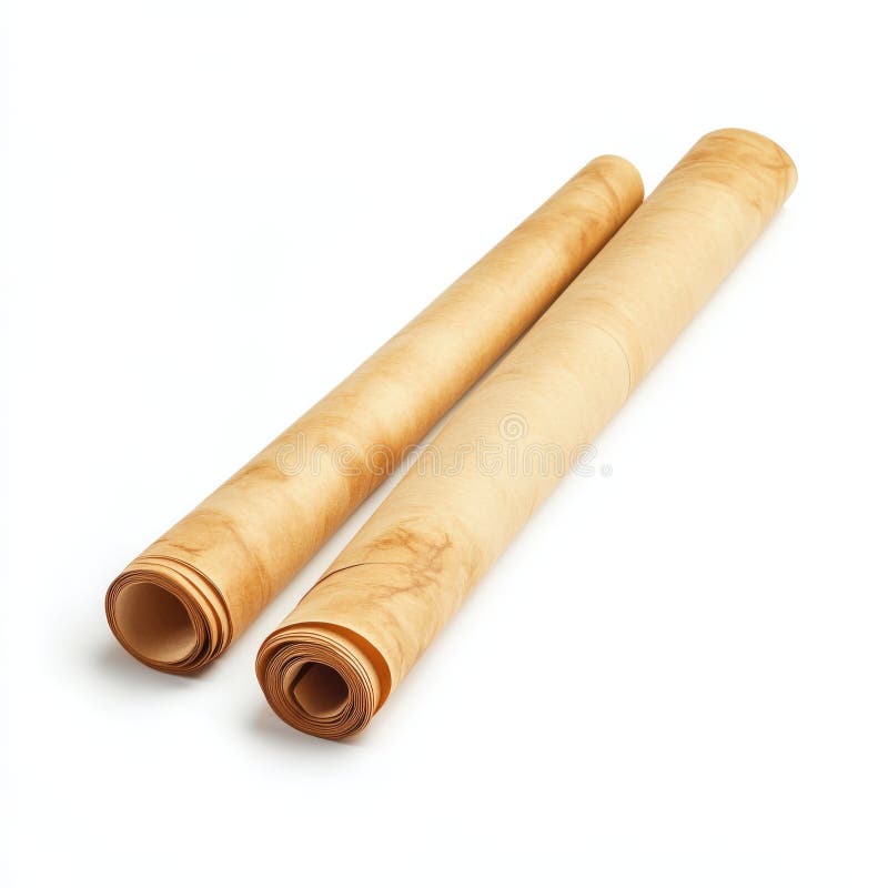 A Detailed Closeup View of an Ancient Scroll on a White Background ...
