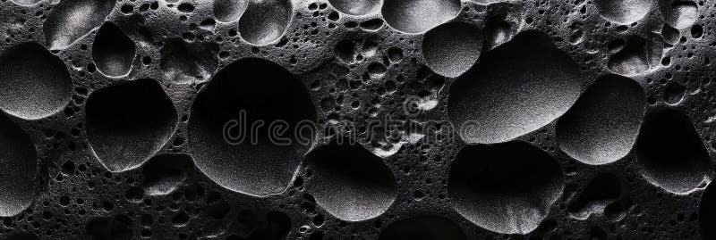 Detailed CloseUp View of Black Polystyrene Foam with Ample Copy Space ...