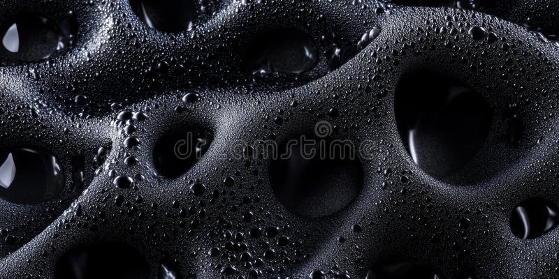 Detailed CloseUp View of Black Textured Polystyrene Foam Material or ...