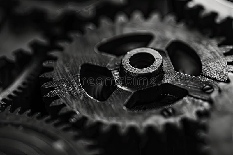 This is a Detailed Closeup Image of a Group of Gears within a Machine ...