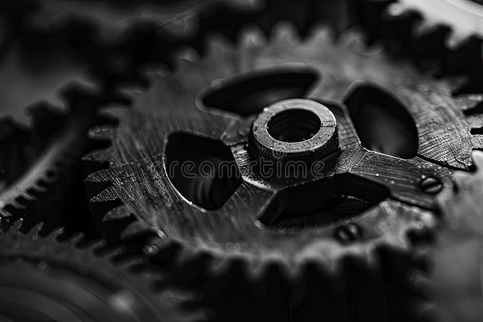 This is a Detailed Closeup Image of a Group of Gears within a Machine ...