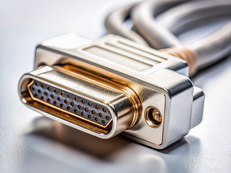 Detailed CloseUp View of a Digital Visual Interface DVI Cable Connector ...