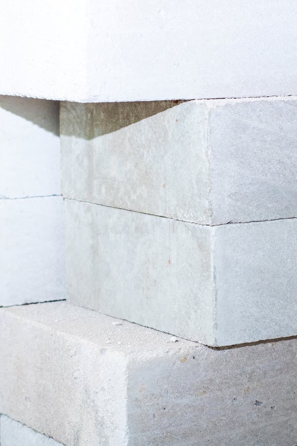 This is a Detailed Closeup View of a Neat Stack of White Bricks Stock ...