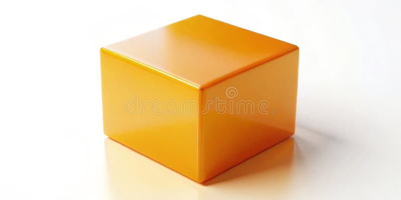 Detailed CloseUp View of an Orange 3D Cube Model a Study in Geometric ...