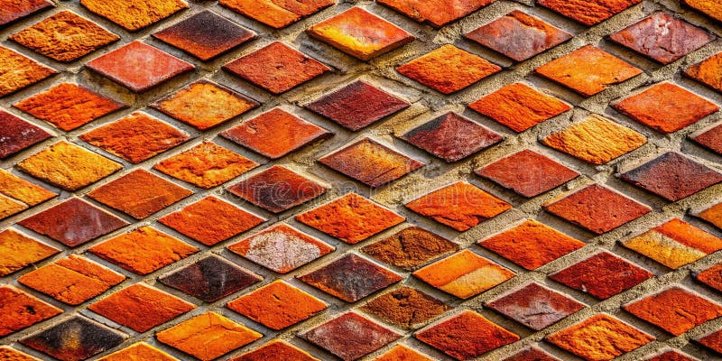 Detailed CloseUp View of a Rhombus Patterned Old Brick Wall a Stunning ...