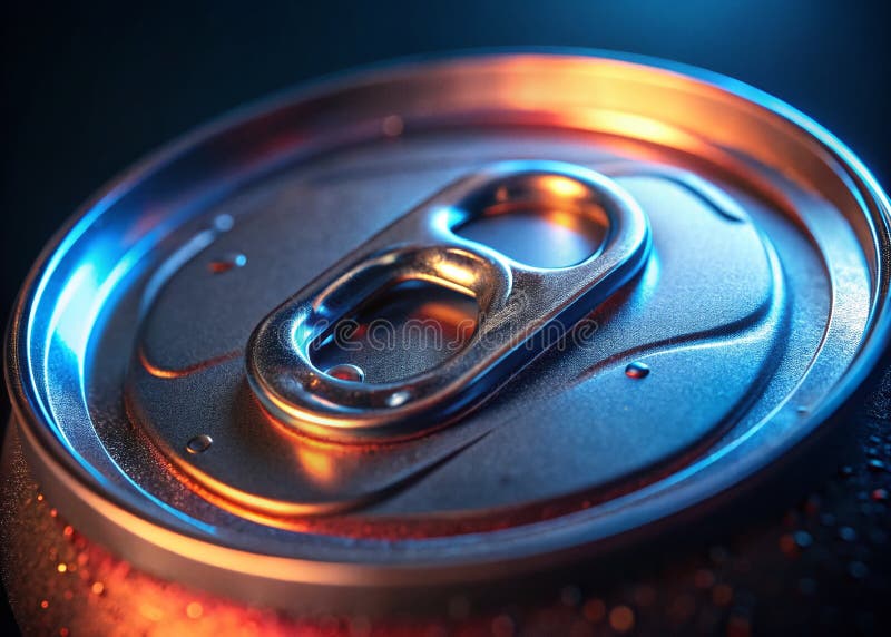 Detailed Closeup of a Weathered Aluminum Can Ring Pull Tab Exploring Texture and Patina in ...