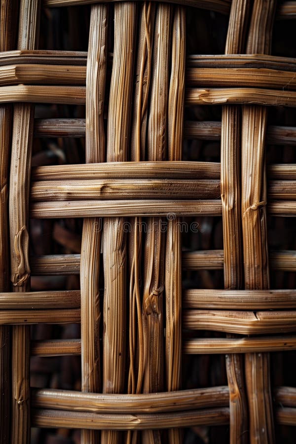 A Detailed Closeup of a Woven Wicker Basket. Generative AI Stock Photo ...
