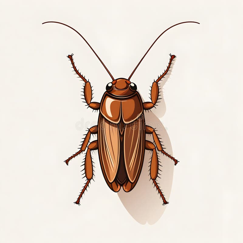 Detailed Cockroach Vector Illustration in Minimalist Style Stock ...