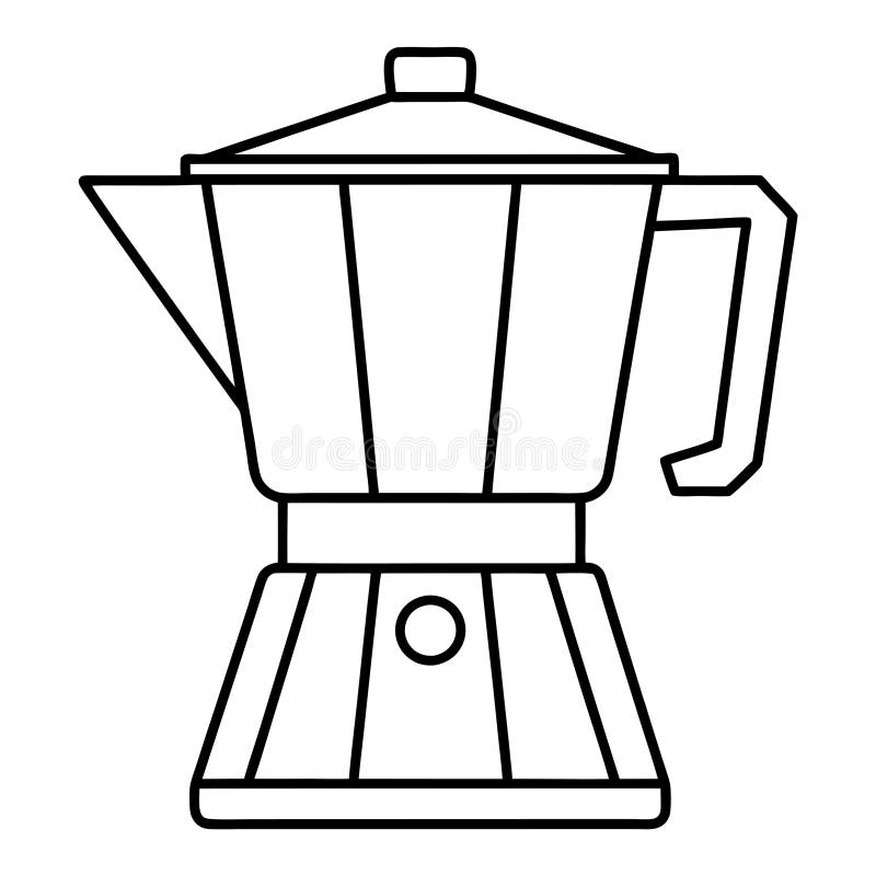 Coffee Maker Vector Design – Clean Outline on White Stock Vector ...