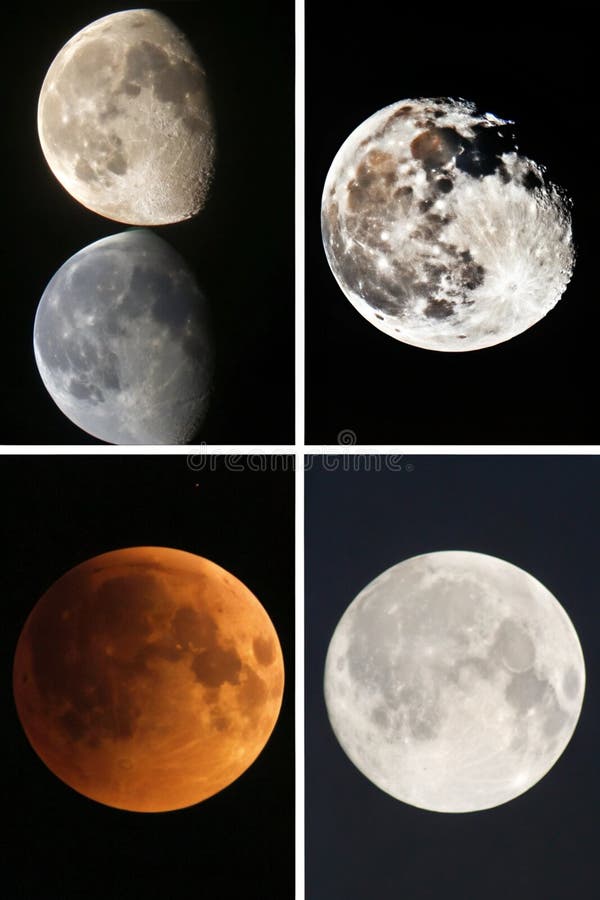 Moon Phases Collage stock illustration. Illustration of collage - 366425088