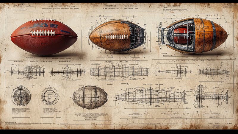 Evolution and Design of American Footballs Stock Illustration ...