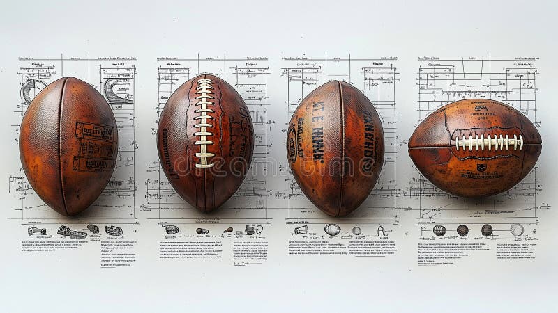 Evolution and Design of American Footballs Stock Illustration ...