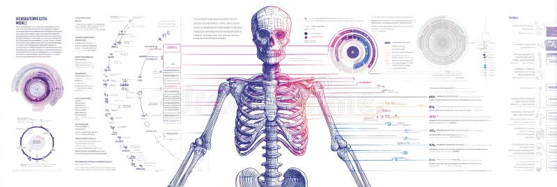 Detailed Illustration of Human Skeletal System with Annotations and ...