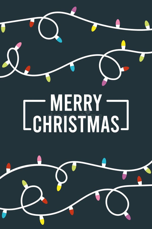 Detailed Colored Vertical Christmas Card Vector Stock Illustration
