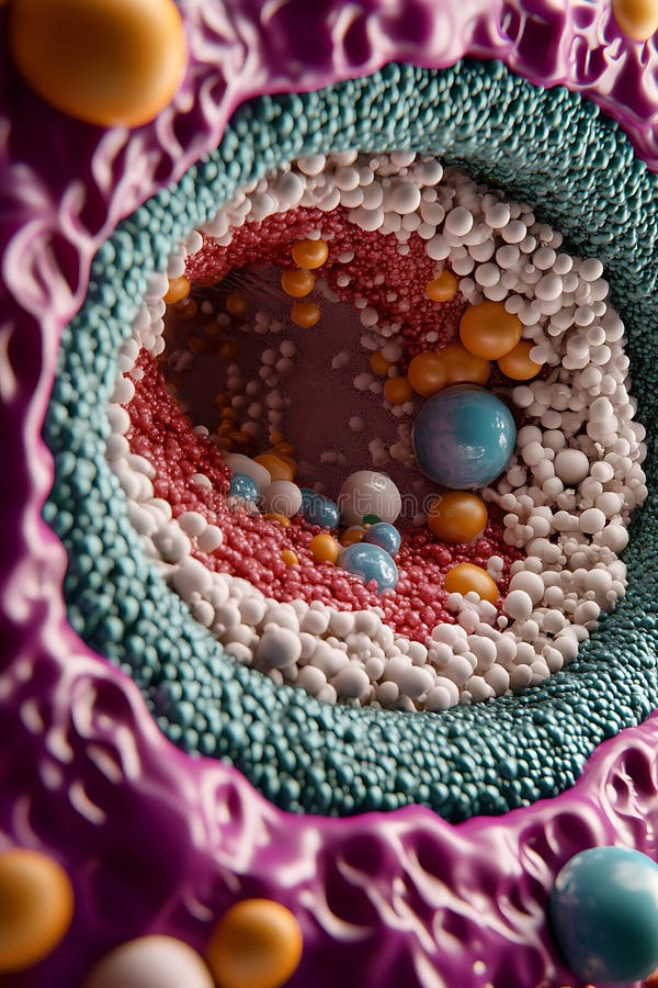 Detailed Colorful Cellular Structure Illustration Stock Illustration ...