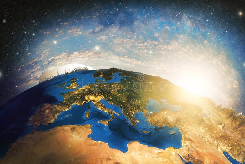 Detailed colorful Earth stock illustration. Illustration of ...