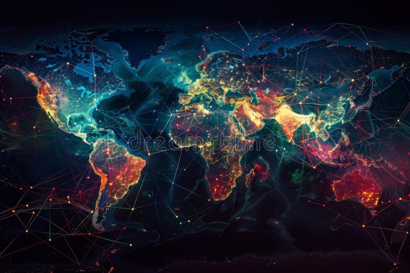 A Detailed and Colorful Representation of a World Map Featuring Bright ...