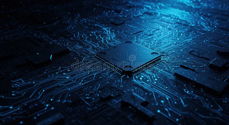 Advanced Processor on Digital Circuitry: High-Tech Data Flow Background ...
