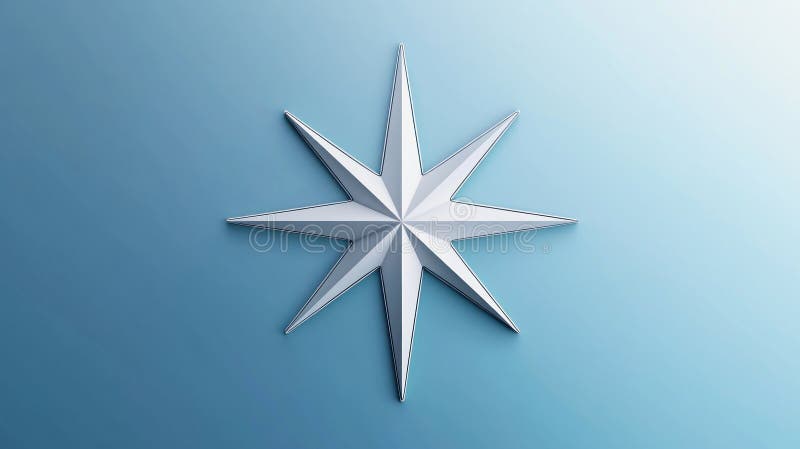 Compass Rose Displayed on a Blue Gradient Background for Navigation ...