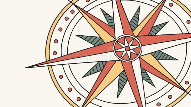 Detailed Compass Rose Illustration with Directional Points Vector ...