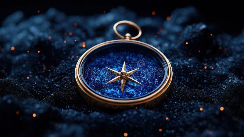 Detailed Compass on Textured Surface Symbolizing Navigation and ...