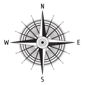 Detailed Compass Windrose stock vector. Illustration of design - 53784337