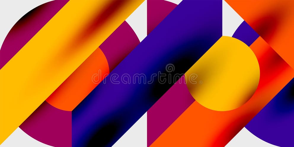 Detailed Composition of Circles, Semicircles, and Triangles with Glossy ...