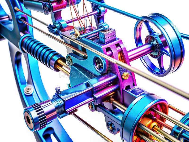 Detailed Compound Bow Cam Design Blueprint a 3D Rendering of Precision ...
