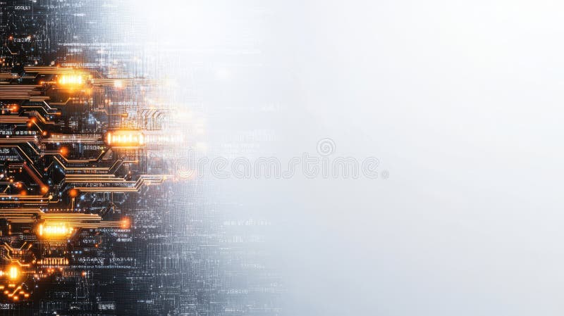 A Detailed Computer Circuit Board Featuring Numerous Illuminated Lights ...