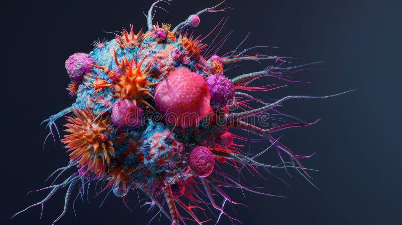 Detailed Computer Generated Artwork of a Cancer Cell Showcasing Its ...