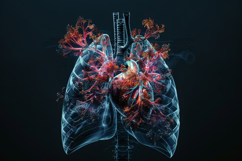 Detailed Computer-generated Cross-section of a Human Heart Showcasing ...