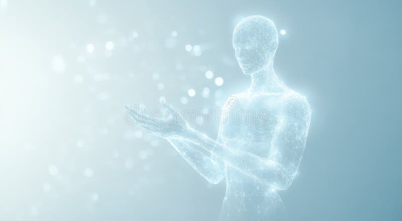 A Computer Image of a Human Body with Light Emanating from it Stock ...