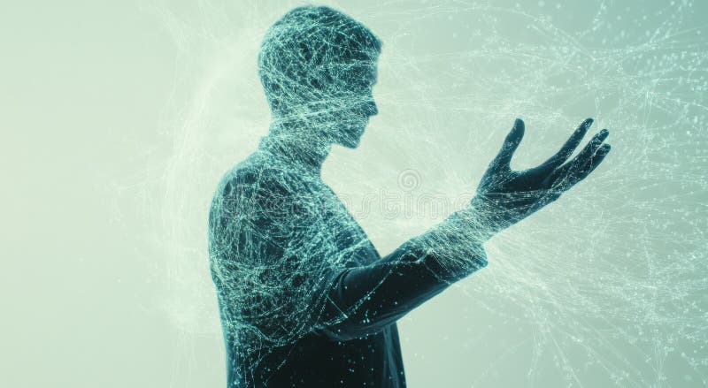 A Computer Image of a Human Body with Light Emanating from it Stock ...