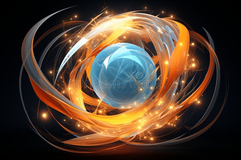 A Detailed Computer Model of an Atom Stock Illustration - Illustration ...