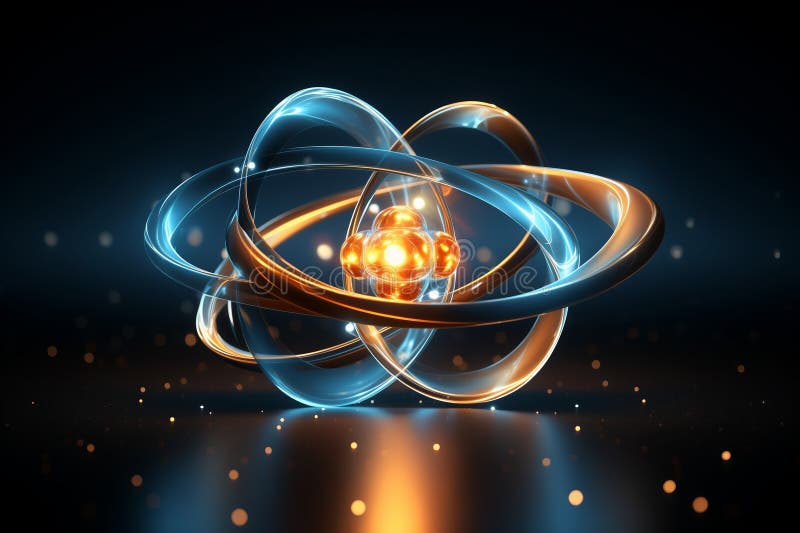 A Detailed Computer Model of an Atom Stock Illustration - Illustration ...