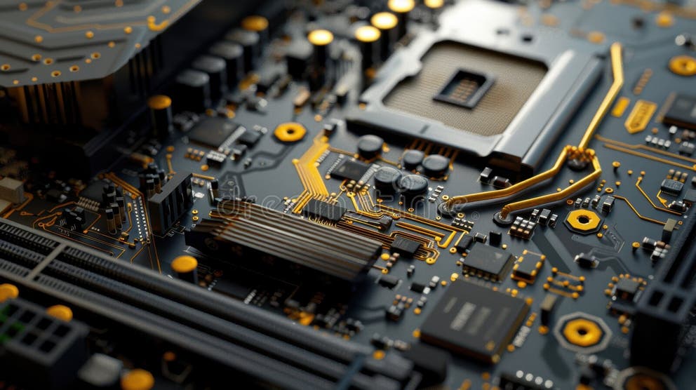 The Detailed Computer Motherboard. AI Generated Stock Image - Image of ...
