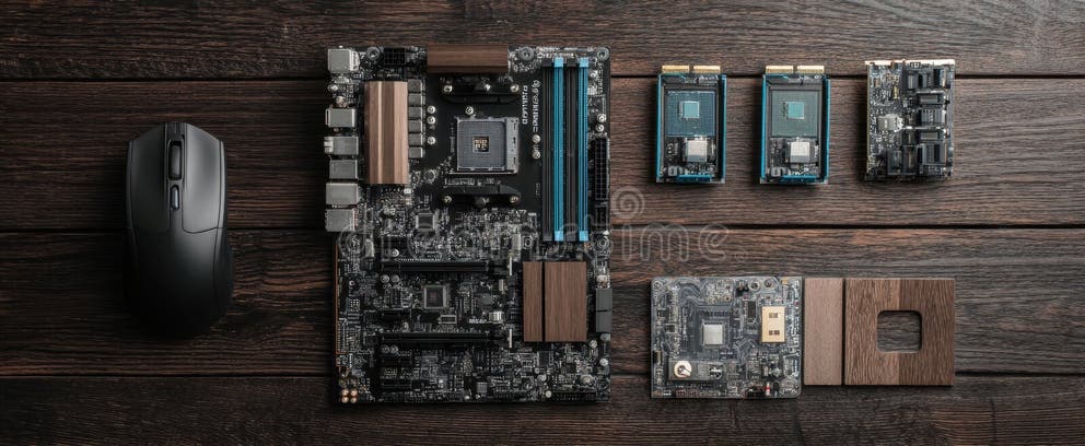 The Detailed Computer Motherboard Setup with Essential Components and ...