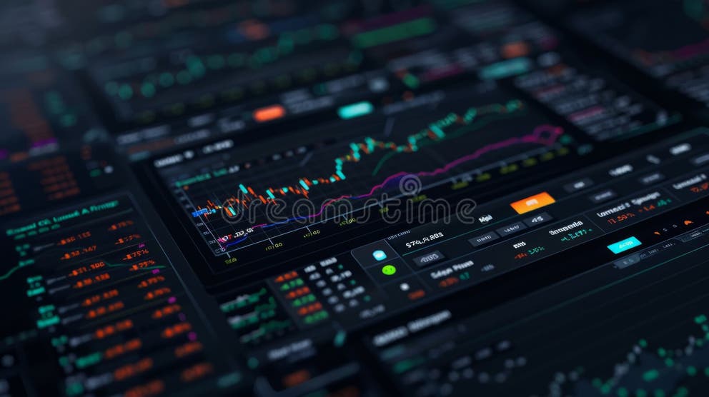 Detailed Computer Screen Displaying Vast Amount of Data Stock Image - Image of software ...