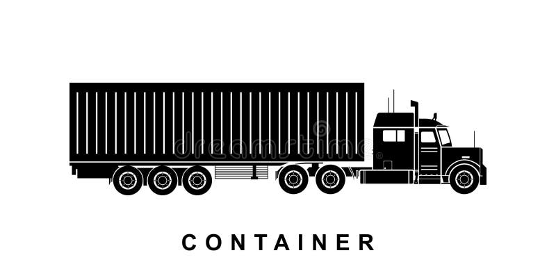 Detailed Container Truck Illustration Stock Illustration - Illustration ...