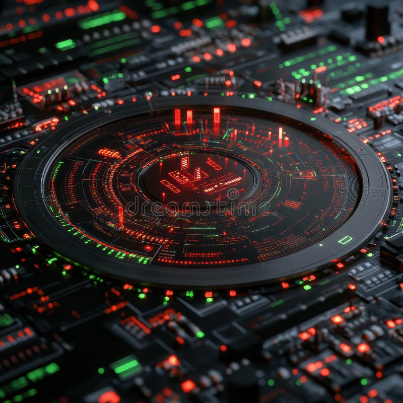 A Detailed Control Panel with a High-tech Digital Interface, Showcasing ...