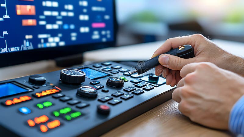 Detailed Control Panel for Roasting Operations Stock Illustration ...