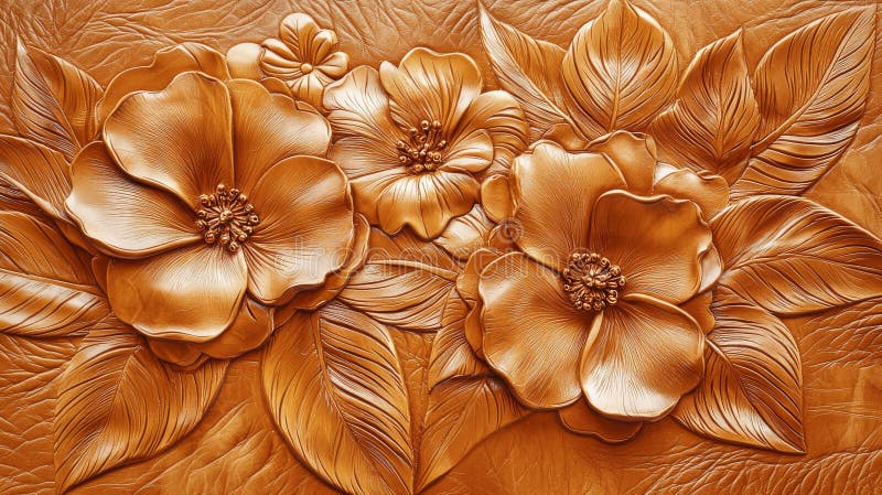 Detailed Copper Floral Design. Close-up Stock Photo - Image of elegant ...
