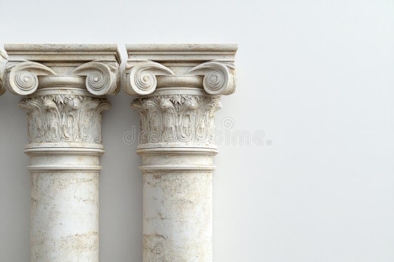 Detailed Corinthian Columns Supporting a Structure, Representing ...