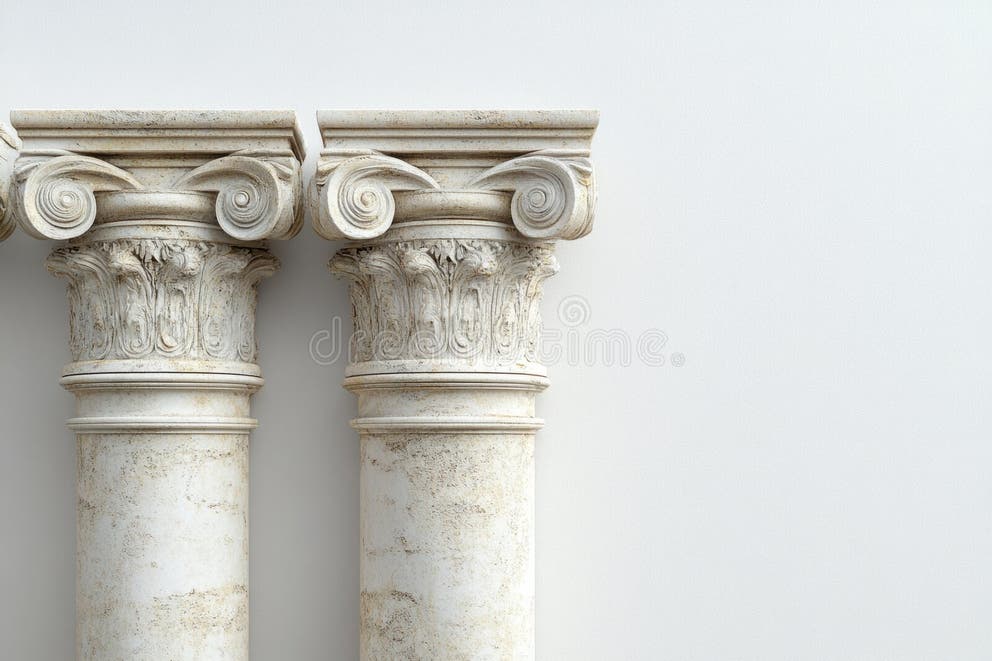 Detailed Corinthian Columns Supporting a Structure, Representing ...