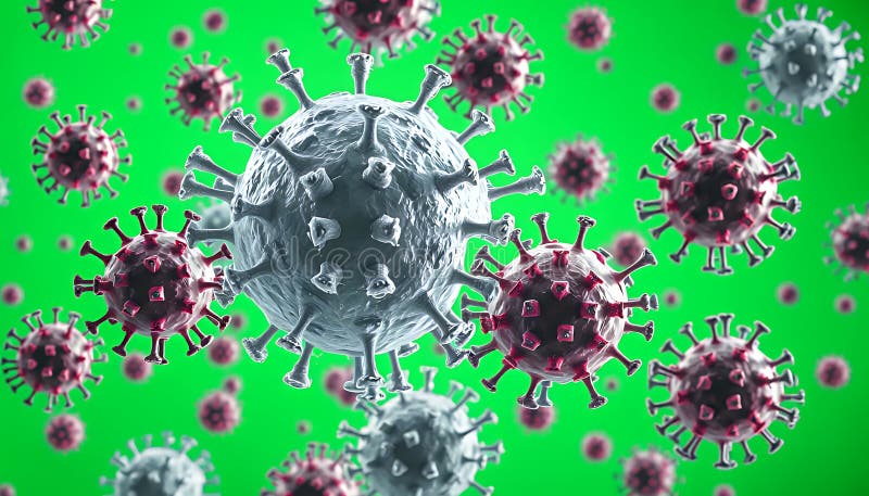 Detailed Coronavirus Particles Isolated on Green Screen Background for ...
