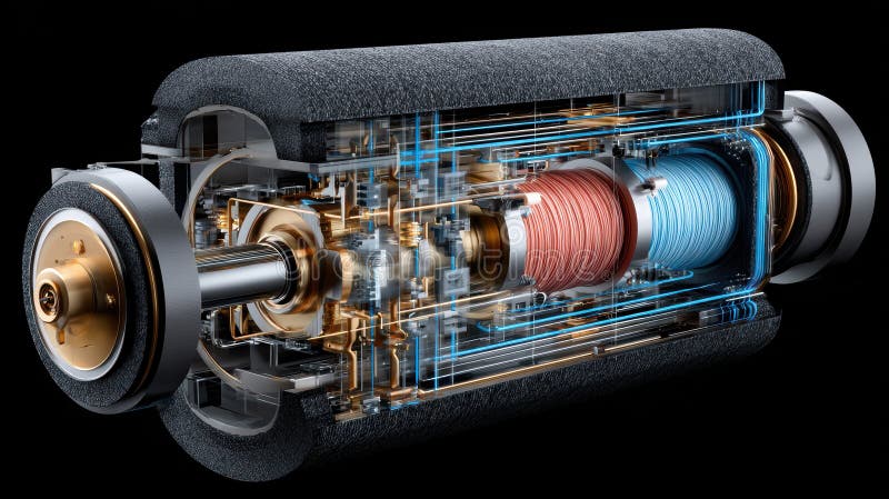Detailed Cross-Section of Advanced Electric Motor Design Stock ...