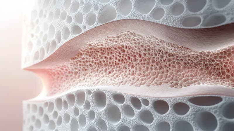 Detailed Cross-section of Bone Tissue Structure Stock Illustration ...