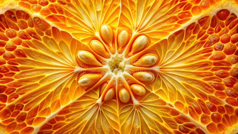 A Detailed Cross Section of a Citrus Fruit Revealing Its Internal ...