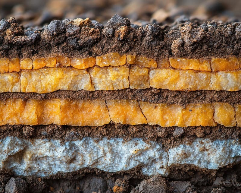 Layered Earth Strata - Geological Cross-Section Stock Illustration ...