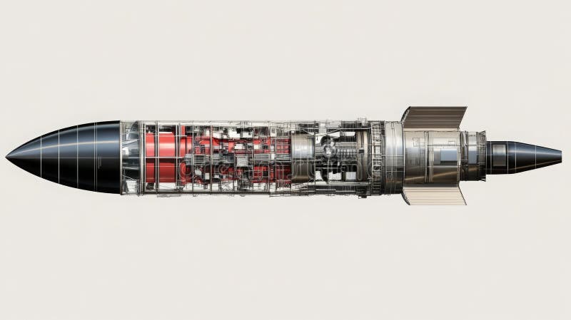 Detailed Cross-section of a Rocket Showcasing Its Internal Structure ...